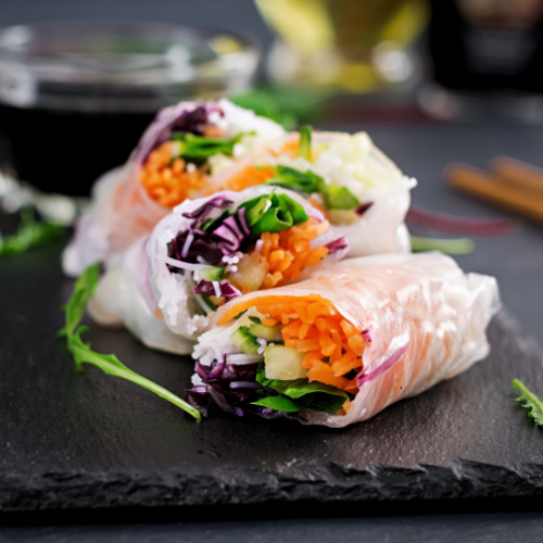 Spring Rolls with Peanut Dipping Sauce - Everyday Plant-Based